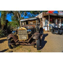 papermoon Fototapete "Autowrack", B/L: 4m x 2,6m, Bahnen: 8 Stk., bunt, Schlafzimmer, Tapeten
