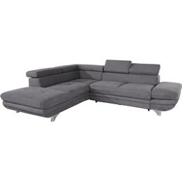 Ecksofa COTTA, B:273cm H:72cm T:237cm, grau, Struktur (100% Polyester );Chenille (90% Polyester; 10% Polyamid ), Wohnzimmer, Sofas, "Enterprise