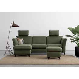 Ecksofa Home Affaire, B:249cm H:86cm T:162cm, gr&uuml;n, 95% Polyester, 5% Polyamid, Wohnzimmer, Sofas, "Trelleborg L-Form", wahlweise mit Bettfunktion
