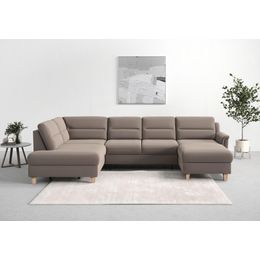 Sit & More Wohnlandschaft SIT & MORE, B:325cm H:90cm T:187cm, grau, Sofas, "Far&ouml; U-Form", inklusive Federkern, wahlweise mit Bettfunktion und Bettkasten