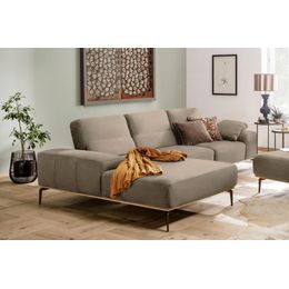 Ecksofa W.Schillig, B:299cm H:88cm T:178cm, beige, Longlife Xtra-Leder Z73: Naturwalkleder der Luxusklasse aus den erlesensten Rohh&auml;uten. Hautst&auml;rke