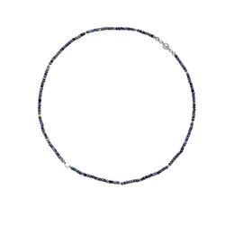 Jobo Damen Kette ohne Anh&auml;nger "Safir-Rondell und H&auml;matin", Metall, L: 43, blau, Metall, Halsketten, 43 cm