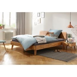 Bett Home Affaire, L:210cm, braun, Schlafzimmer, Betten, "Natali", aus massiver Eiche, in verschiedenen Breiten