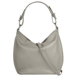 Samantha Look Damen Shopper, grau, Leder, leicht gl&auml;nzend, unifarben, Taschen, echt Leder, Made in Italy