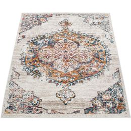 Teppich Paco Home, B:80cm H:8mm L:150cm, beige, Polyester, Polypropylen, Wohnzimmer, Teppiche, "Herbete 733", Kurzflor, Orient-Optik, Vintage Design