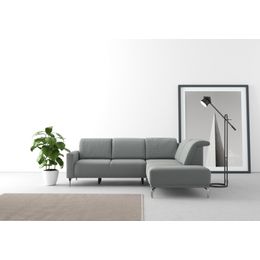 Sit & More Ecksofa SIT & MORE, B:249cm H:84cm T:205cm, grau, Wohnzimmer, Sofas, "Bailando L-Form", wahlweise mit Kopfteilverstellung und Vorziehsitz, motorisch