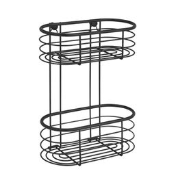 Badregal Wenko, B:26cm H:35cm T:14cm, schwarz, Edelstahl, Regale, "Trestina", 2 Etagen, aus rostfreiem Edelstahl
