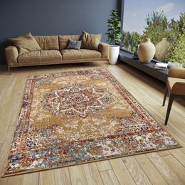 Teppich Hanse Home, B:140cm H:8mm L:200cm, gold, Jute, Polyester, Polypropylen (PP), Wohnzimmer, Teppiche, "Maderno", L&auml;ufer, Orientalisch, Kurzflor,