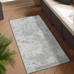 Outdoorteppich Carpet City, B:80cm H:5mm L:150cm, gr&uuml;n, Obermaterial: 100% Polypropylen, Teppiche, "DUO RUG 5845", Wendeteppich Wetterfest In- &