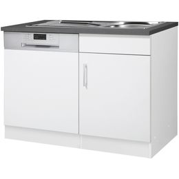 Sp&uuml;lenschrank KOCHSTATION, B:110cm H:85cm T:60cm, wei&szlig;, Holzwerkstoff, K&uuml;che, Schr&auml;nke, "KS-Paris"