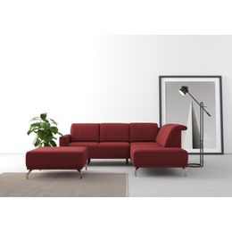 Sit & More Ecksofa SIT & MORE, B:249cm H:84cm T:205cm, rot, Wohnzimmer, Sofas, "Bailando L-Form", wahlweise mit Kopfteilverstellung und Vorziehsitz, motorisch