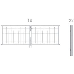 Alberts Zaundoppelt&uuml;r "Madrid", B/H: 300cm x 80cm, silber, Tore, Breite: 300cm, in verschiedenen H&ouml;hen