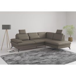 Sit & More Ecksofa SIT & MORE, B:262cm H:82cm T:212cm, grau, Wohnzimmer, Sofas, "Morris L-Form, inkl. Sitztiefenverstellung", wahlweise mit Armteilverstellung,