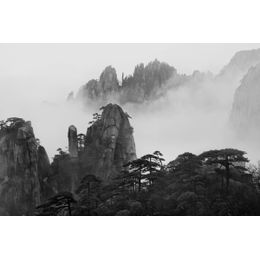 papermoon Fototapete "Photo-Art YAN ZHANG, HUANGSHAN", B/L: 4m x 2,6m, Bahnen: 8 Stk., bunt, Schlafzimmer, Tapeten