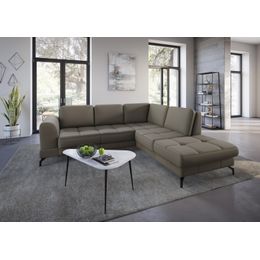 Sit & More Ecksofa SIT & MORE, B:258cm H:84cm T:226cm, braun, Wohnzimmer, Sofas, "Bendigo L-Form", inklusive Sitztiefenverstellung, Bodenfreiheit 12 cm, in 2