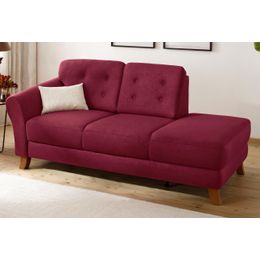 Recamiere Home Affaire, B:194cm H:89cm T:92cm, rot, Luxus-Microfaser Lederoptik (100% Polyester);Struktur weich ( 97% Polyester, 3%