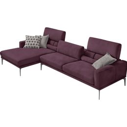 Ecksofa Egoitaliano, B:277cm H:95cm T:157cm, lila, Wohnzimmer, Sofas, "Masu, Design trifft sensationellen Sitzkomfort", inkl. 2 Kissenrollen,