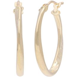Firetti Damen Paar Creolen "Schmuck Geschenk Gold 585 Ohrschmuck Ohrringe gedreht", 19mm, Gelbgold 585, gold, Gelbgold 585, Ohrringe