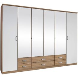 Kleiderschrank Rauch, B:271cm H:212cm T:54cm, wei&szlig;, Holzwerkstoff, Kinderzimmer, Schr&auml;nke, "Gandra"