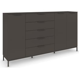 Kombikommode Rauch, B:200cm H:111cm T:42cm, grau, Holzwerkstoff, Schlafzimmer, Sideboards, "Kommode T&uuml;rkommode Sideboard Kombikommode FLIPP", 3-t&uuml;rig