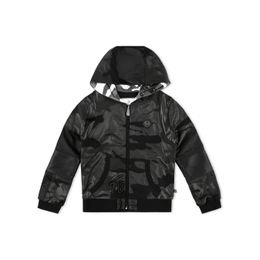 Philipp Plein Jungen Kapuzensweatjacke "Hoodie Sweatjacket Camouflage"0250, schwarz, camou, Gr. 4, Obermaterial: 95% Baumwolle, 5% Elasthan; Futter: