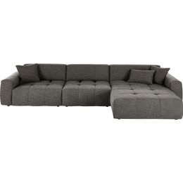 Ecksofa 3C CANDY, B:378cm H:74cm T:200cm, schwarz, 100% Polyester, Wohnzimmer, Sofas, "Yoshy mit Komfortfunktionen, modern und bequem, L-Form", Zwei