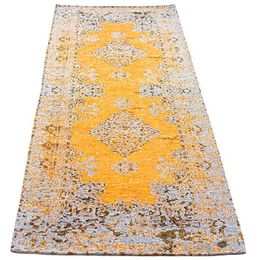 Teppich Tom Tailor HOME, B:60cm H:5mm L:230cm, gold, Baumwolle, Kunstfaser, Wohnzimmer, Teppiche, "Funky Orient Kirman", Kurzflor, Orient-Optik,