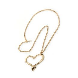 Damen Lange Kette "Herz Me", gold, Basic, Collezione Alessandro, Metall, Halsketten, mit gro&szlig;em Herz