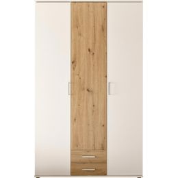 Kleiderschrank Schlafkontor, B:119,6cm H:196,3cm T:53,5cm, wei&szlig;, Melamin, Schlafzimmer, Schr&auml;nke, "Marburg Bestseller Schrank Garderobe mit