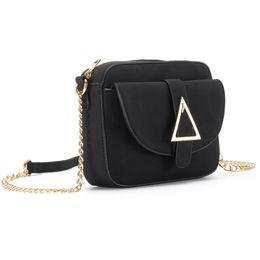Vivance Damen Umh&auml;ngetasche "Minibag", schwarz, Textil, unifarben, Taschen, Henkeltasche, Handtasche mit Kettenhenkel, Crossbody Bag VEGAN