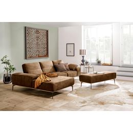 Ecksofa W.Schillig, B:299cm H:88cm T:178cm, braun, Longlife Xtra-Leder Z73: Naturwalkleder der Luxusklasse aus den erlesensten Rohh&auml;uten. Hautst&auml;rke