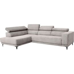 Ecksofa Alina, B:302cm H:102cm T:210cm, grau, Cord GCT (92% Polyester, 8% Nylon), Wohnzimmer, Sofas, "Hikari", wahlweise mit Sitzvorzug, in modernem