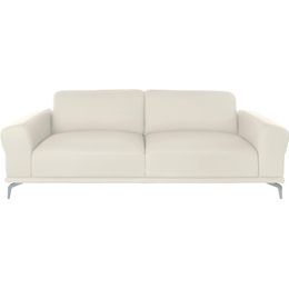 2,5-Sitzer W.Schillig, B:232cm H:78cm T:94cm, wei&szlig;, Sofas, "montanaa", mit Metallf&uuml;&szlig;en in Silber matt, Breite 232 cm