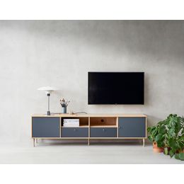 TV-Board, B:214,9cm H:57cm T:45cm, beige, HAMMEL FURNITURE, Dekorfolie, Furnier, Massivholz, Spanplatte, Sideboards, "Mistral Fernsehschrank,