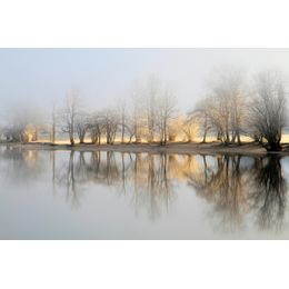 papermoon Fototapete "Photo-Art BOR, JANUAR MORGEN", B/L: 4m x 2,6m, Bahnen: 8 Stk., grau, Schlafzimmer, Tapeten