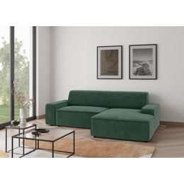 Ecksofa Trendmanufaktur, B:246cm H:73cm T:162cm, gr&uuml;n, 92% Polyester, 8% Polyamid, Wohnzimmer, Sofas, "Graz, wahlweise mit Sitzvorschub und