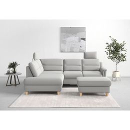 Sit & More Ecksofa SIT & MORE, B:251cm H:90cm T:187cm, silber, Wohnzimmer, Sofas, "Far&ouml; L-Form", inklusive Federkern, wahlweise mit Bettfunktion und Bettkasten
