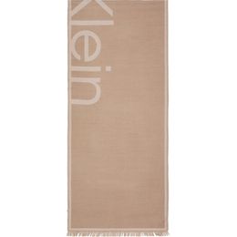 Calvin Klein Damen Schal, beige, unifarben, Web, Viskosemischung, Modet&uuml;cher, Regular fit
