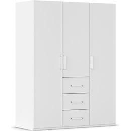 Dreht&uuml;renschrank Rauch, B:151cm H:197cm T:60cm, wei&szlig;, Holzwerkstoff, Schr&auml;nke, "Kleiderschrank Schrank Garderobe Schlafzimmerschrank EVELYN", in