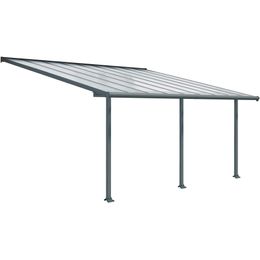 Terrassendach, B:546cm T:295cm, grau, PALRAM - CANOPIA, Aluminium, Polycarbonat (PC), Terrassen&uuml;berdachungen, "Olympia 3x5.4", BxT: 546x295 cm