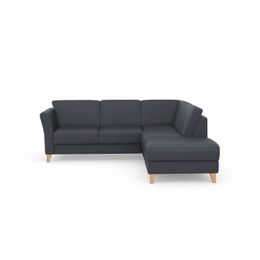 Sit & More Ecksofa SIT & MORE, B:248cm H:87cm T:213cm, grau, Wohnzimmer, Sofas, "Visby L-Form", Wahlweise mit Bettfunktion und Stauraum, frei im Raum stellbar