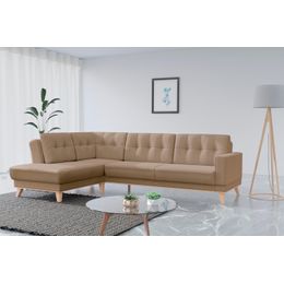 Sit & More Ecksofa SIT & MORE, B:298cm H:90cm T:198cm, beige, 100% PES, Wohnzimmer, Sofas, "Lavida L-Form", wahlweise mit Kippfunktion und Bettkasten