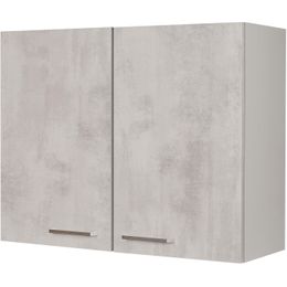 H&auml;ngeschrank Nobilia, B:90cm H:72cm T:37,2cm, grau, K&uuml;che, Schr&auml;nke, ""Riva", vormontiert, mit zwei Einlegeb&ouml;den", Breite 90 cm