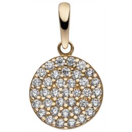 Jobo Damen Kettenanh&auml;nger "Anh&auml;nger mit 37 Zirkonia", Gelbgold 333, gold, Gelbgold 333, Schmuckanh&auml;nger, 333 Gold