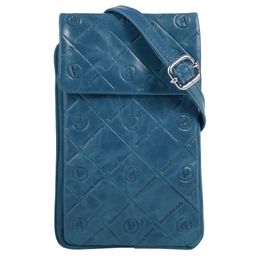 Bruno Banani Damen Umh&auml;ngetasche, blau, Leder, leicht gl&auml;nzend, unifarben, Taschen, echt Leder