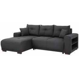 Ecksofa Home Affaire, B:234cm H:91cm T:162cm, grau, Struktur (100% Polyester);Struktur fein ( 100% Polyester);Filzoptik (100% Polyester), Wohnzimmer,