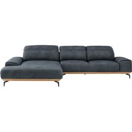 Wohnlandschaft Musterring, B:342cm T:207cm, blau, Sofas, "MR 2490", Fu&szlig; schwarz, Sitzh&ouml;he 48cm, wahlweise mit Funktionen, Ma&szlig;e 342x207 cm