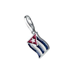 Damen Charm-Einh&auml;nger "Kuba-Flagge, Silber 925", bunt, Giorgio Martello MILANO, Silber 925 (Sterlingsilber), Charms