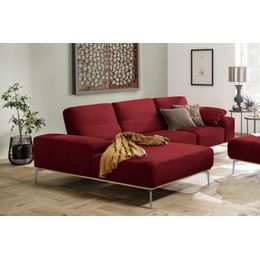 Ecksofa W.Schillig, B:319cm H:88cm T:178cm, rot, Longlife Xtra-Leder Z73: Naturwalkleder der Luxusklasse aus den erlesensten Rohh&auml;uten. Hautst&auml;rke 1,