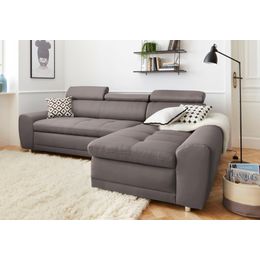 Sit & More Ecksofa SIT & MORE, B:272cm H:92cm T:169cm, grau, Flachgewebe (100% Polyester);Luxus-Microfaser (100% Polyester);Struktur (100% Polyester),